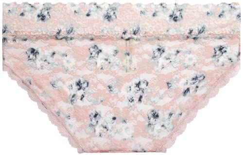 Jessica Simpson Women's Hipster Underwear - 5 Pack Microfiber Lace Trim No Show Seamless Panties, (Sizes: S-XL), Size Medium, Mauve/Angel Wing/Indigo/Blue