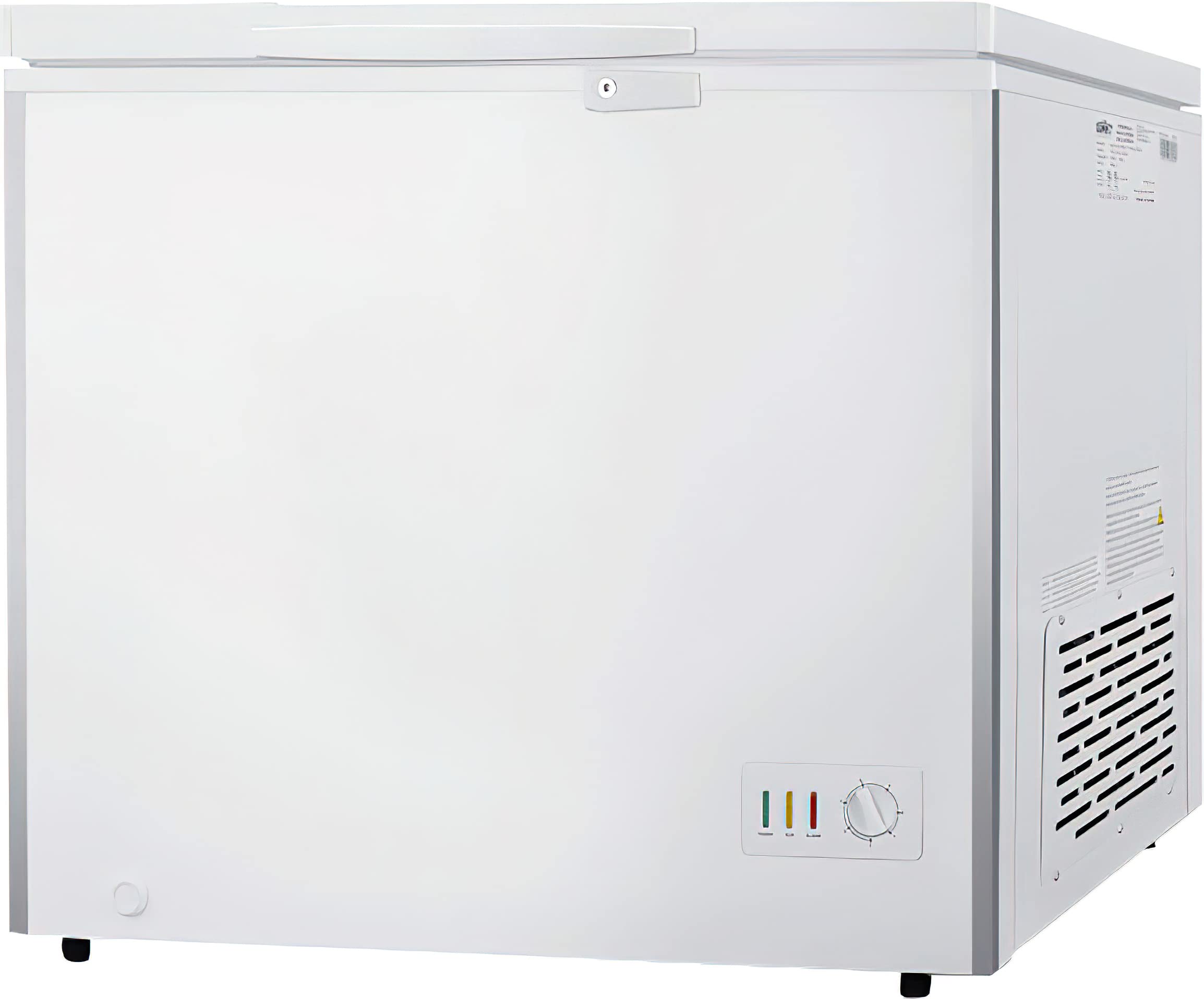 Summit Appliance SCFM73 Commercial Use 6.7 Cu.Ft. Chest Freezer, Lock Included, Manual Defrost, Visual Temperature Alarm, Removable Thermometer, Hammered Aluminum Interior, Adjustable Thermostat