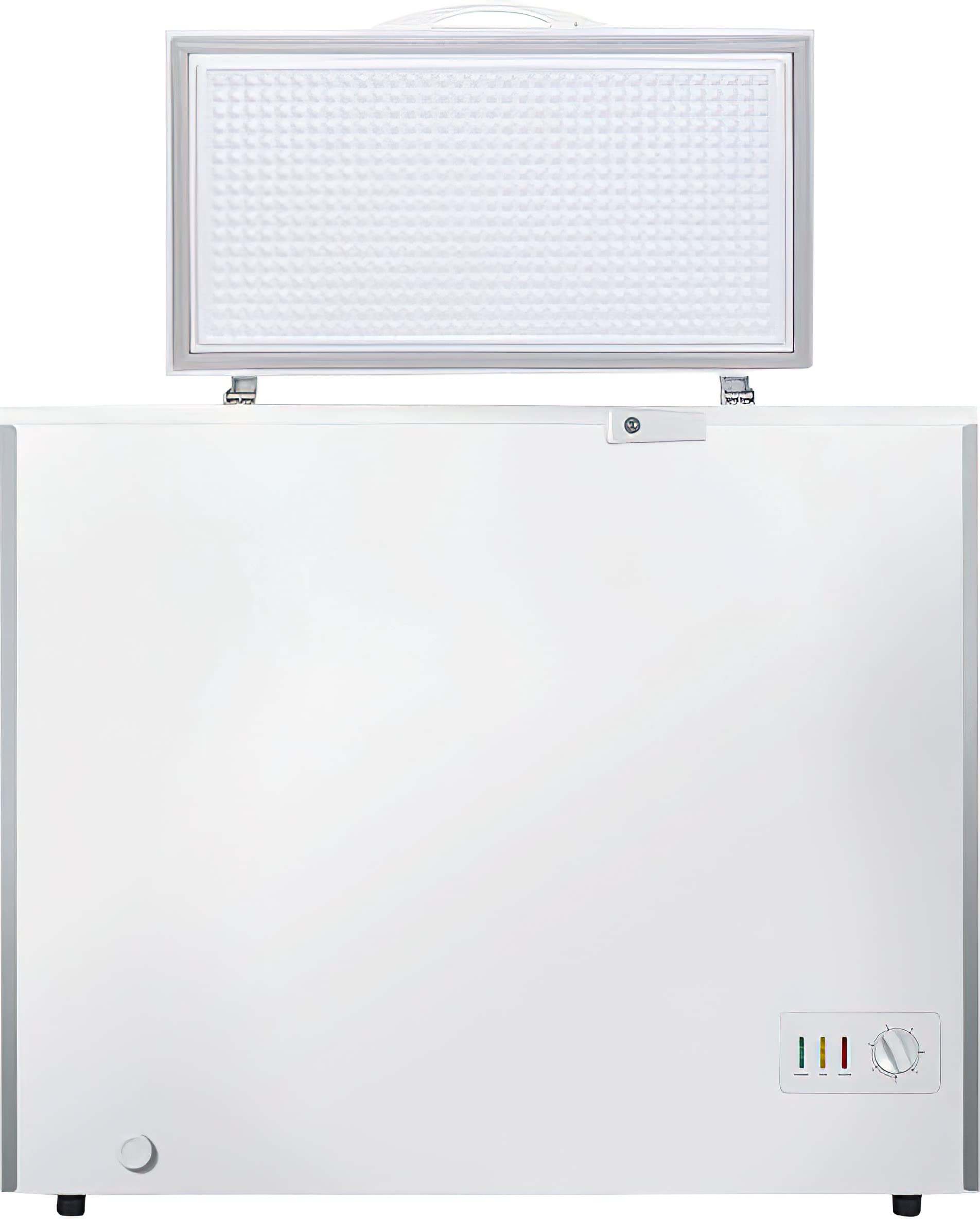 Summit Appliance SCFM73 Commercial Use 6.7 Cu.Ft. Chest Freezer, Lock Included, Manual Defrost, Visual Temperature Alarm, Removable Thermometer, Hammered Aluminum Interior, Adjustable Thermostat