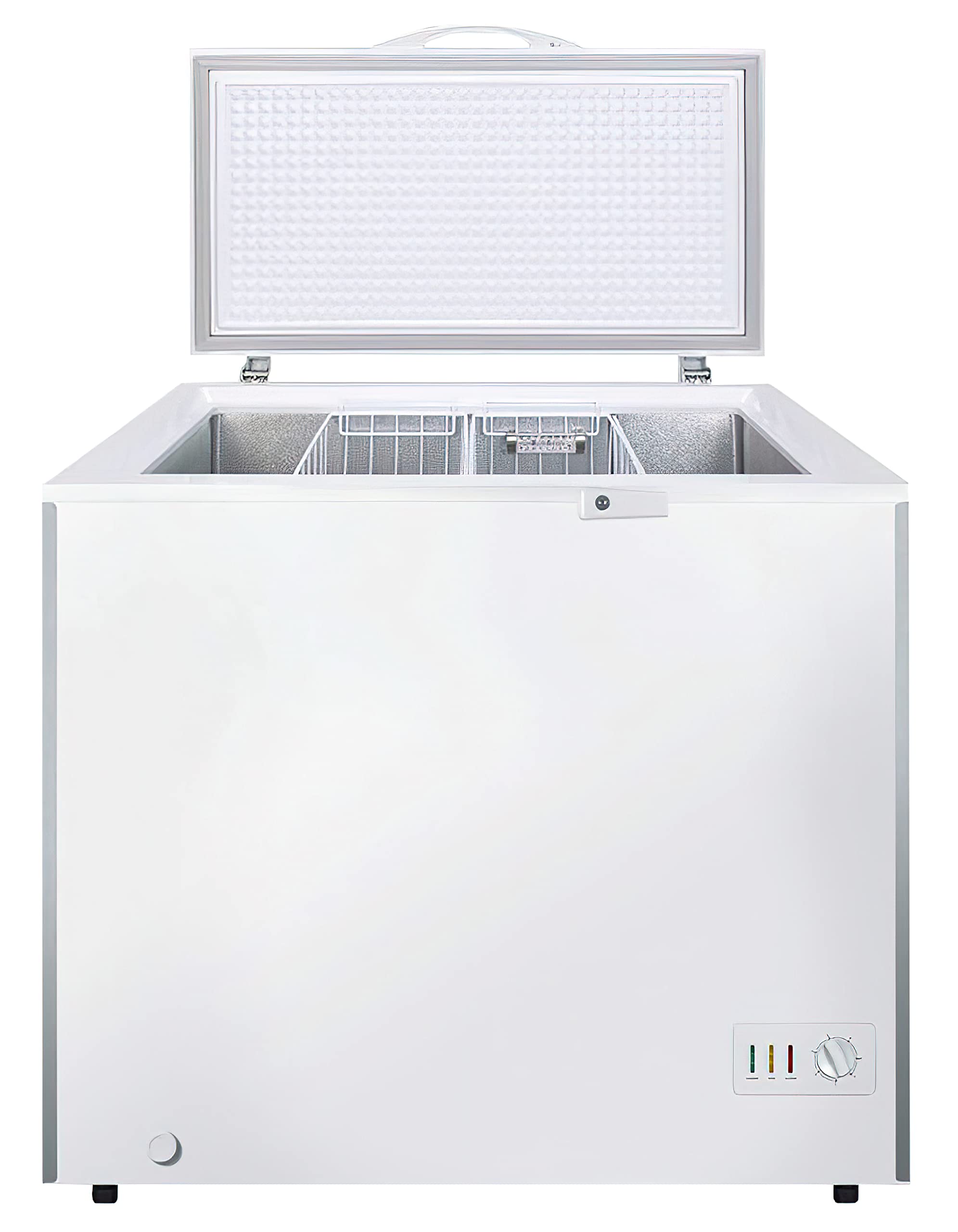 Summit Appliance SCFM73 Commercial Use 6.7 Cu.Ft. Chest Freezer, Lock Included, Manual Defrost, Visual Temperature Alarm, Removable Thermometer, Hammered Aluminum Interior, Adjustable Thermostat