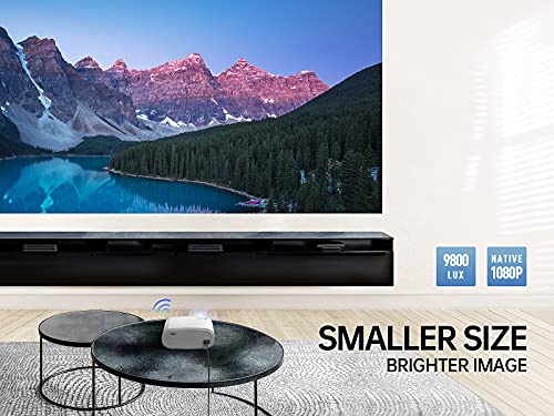 VIMGO 5G WiFi Projector, 9700LUX Native 1080P Projector, 220β Display Video Projector w Tripod, Portable Outdoor Projector for TV Stick, Video Games,HDMI/USB/AV/PS5, iOS Android Smartphone Synchronize