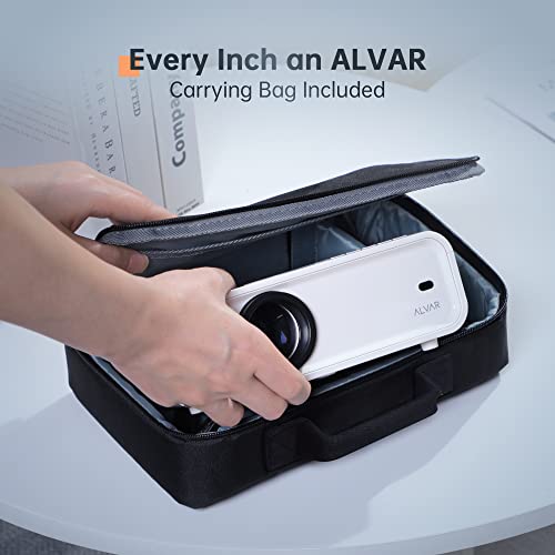Mini Projector with 5G WiFi and Bluetooth W/ Tripod & Bag, ALVAR 9000 Lumens Portable Outdoor Movie Projector 240" Display & 1080P Supported, Compatible with TV Stick/HDMI/VGA/USB/iOS & AndroidâŚ