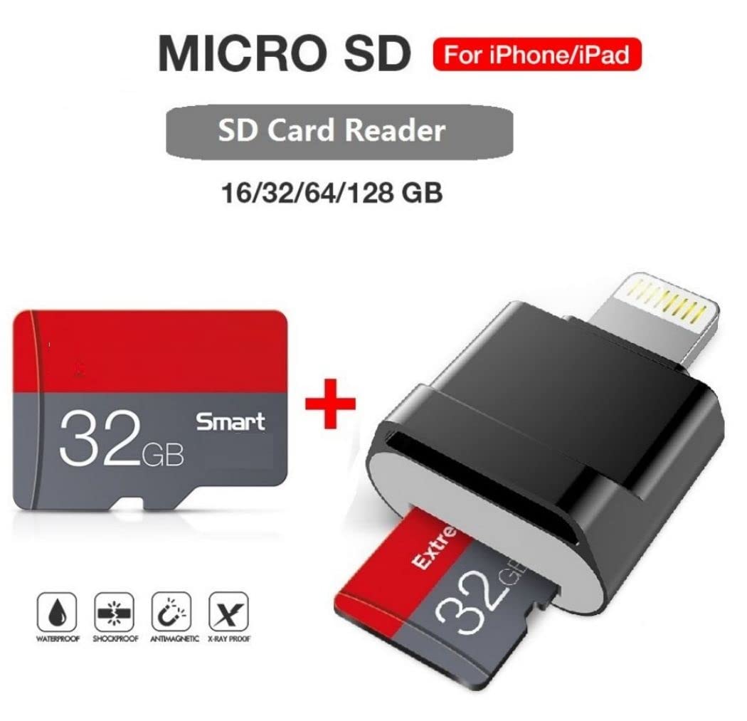 [Apple MFi Certified] Micro SD Card Reader for iPhone iPad,Lightning to Micro SD/TF Card Reader Viewer Adapter Memory Card Reading for iPhone 14/13/12/Pro Max/11/X/XR/8 Support iOS 14 15 16 17 System