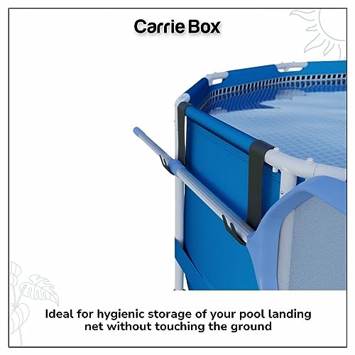 Carrie Box Poolside Pool Leaf Skimmer NET Holder | Pool Pole Hooks | Recycled Plastic |Landing Net Holder | Telescopic Poles |Europe Made (Grey)