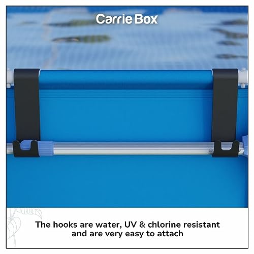Carrie Box Poolside Pool Leaf Skimmer NET Holder | Pool Pole Hooks | Recycled Plastic |Landing Net Holder | Telescopic Poles |Europe Made (Grey)