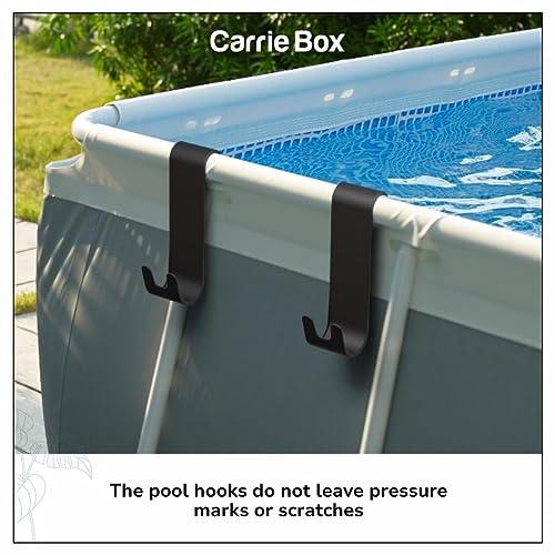 Carrie Box Poolside Pool Leaf Skimmer NET Holder | Pool Pole Hooks | Recycled Plastic |Landing Net Holder | Telescopic Poles |Europe Made (Grey)