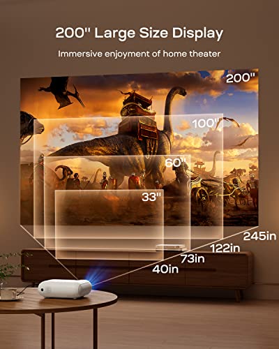 4K Projector - Portable Bluetooth Projector with Netflix, Smart WiFi Projector 400 ANSI Lumen Native 1080P, Phone Projector with Built-in Netflix/Prime Video/YouTube, YOTON Y9 Home Movie Projector