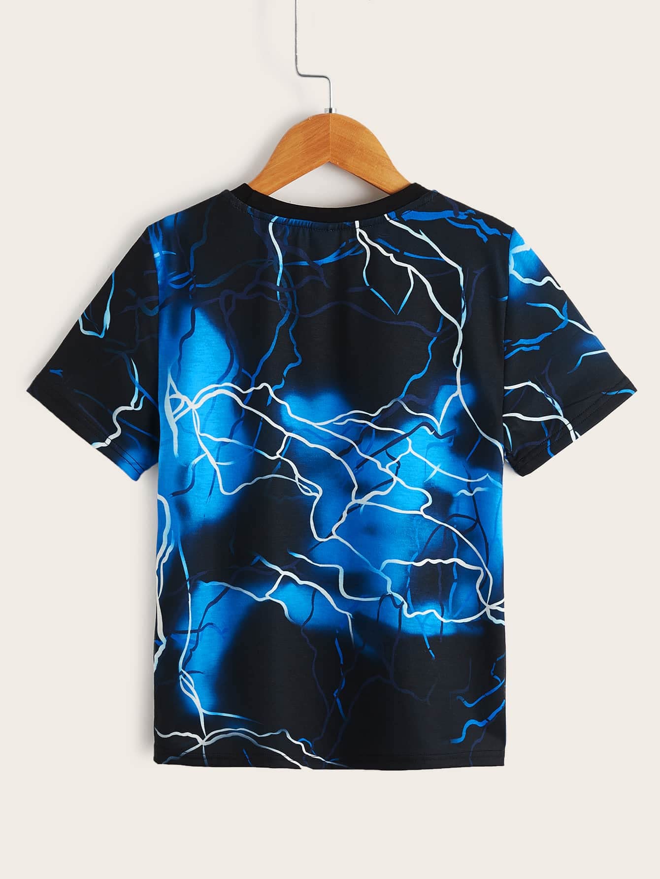 Floerns Boys Graphic Print Short Sleeve Tee Crew Neck Reflective Casual T Shirt Black and Blue 10Y