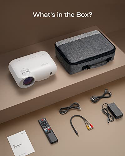4K Projector - Portable Bluetooth Projector with Netflix, Smart WiFi Projector 400 ANSI Lumen Native 1080P, Phone Projector with Built-in Netflix/Prime Video/YouTube, YOTON Y9 Home Movie Projector