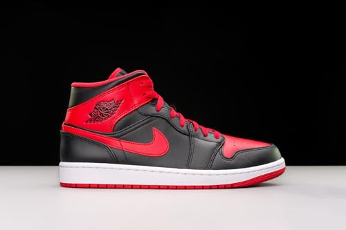 Nike Air Jordan 1 Mid Men's Shoes Black/Fire Red-White DQ8426-060 11.5