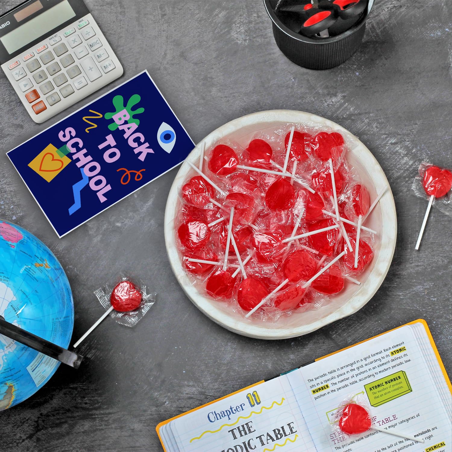 Red Heart Lollipops - 5 Pounds Bulk - Approx 200 ct - Heart Candy Strawberry Flavored