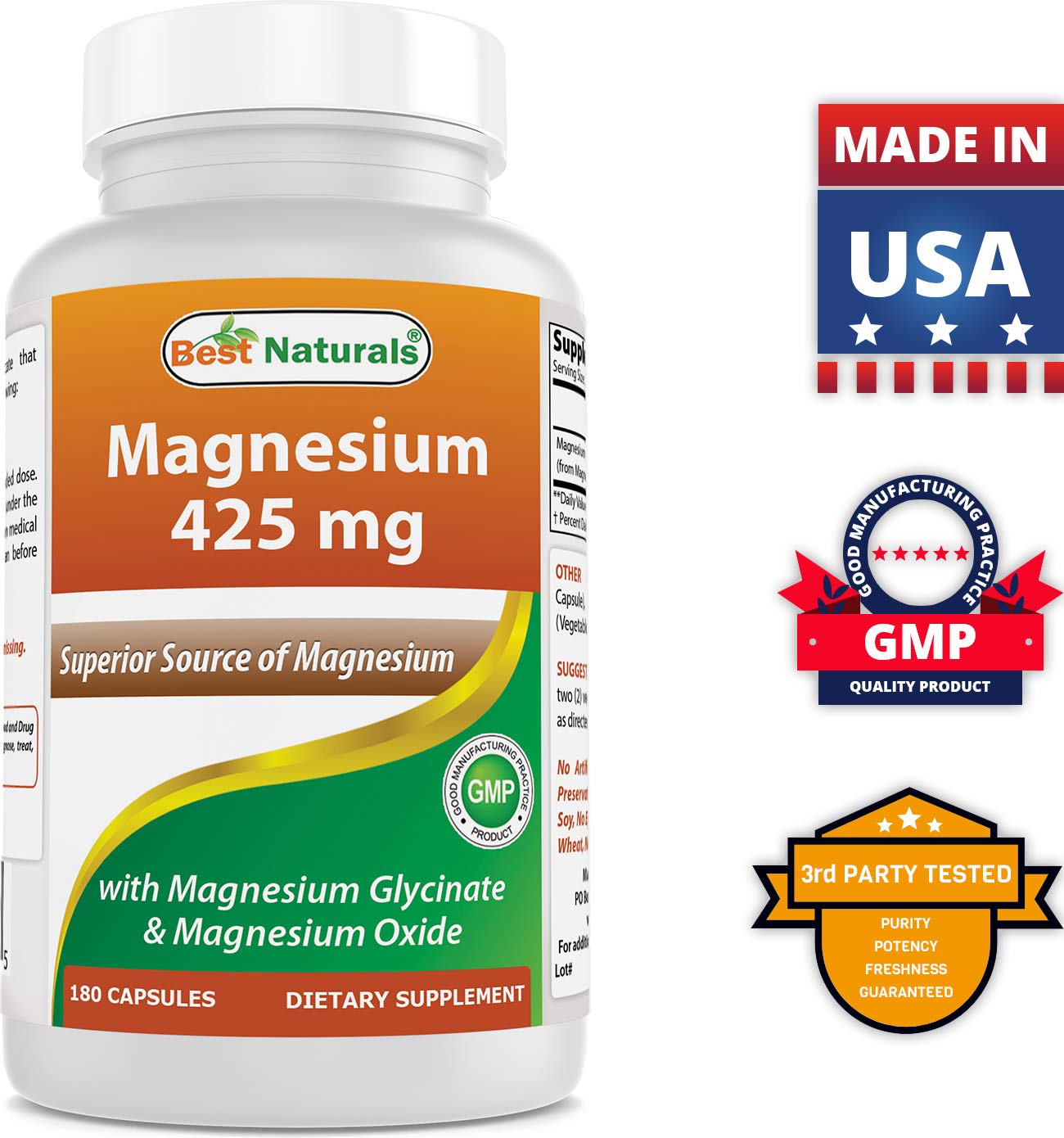 Best Naturals Bee Pollen Complex 1000 mg & Magnesium Glycinate 425 mg