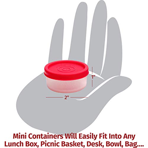 Condiment Cups Containers with Lids- 6 pk. 1.3 oz.Salad Dressing Container to go Small Food Storage Containers with Lids- Sauce Cups Leak proof Reusable Plastic BPA free for Lunch Box Picnic Travel