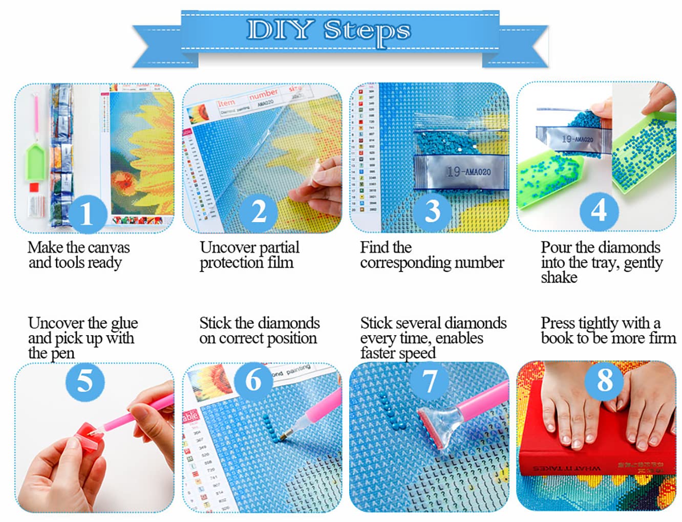 Eiazuiks Diamond Painting Kits for Adults, Flowers 5D DIY Diamond Art Kits Full Drill Diamond DotS for Gift Wall Decor Gem Arts 12x16 inch