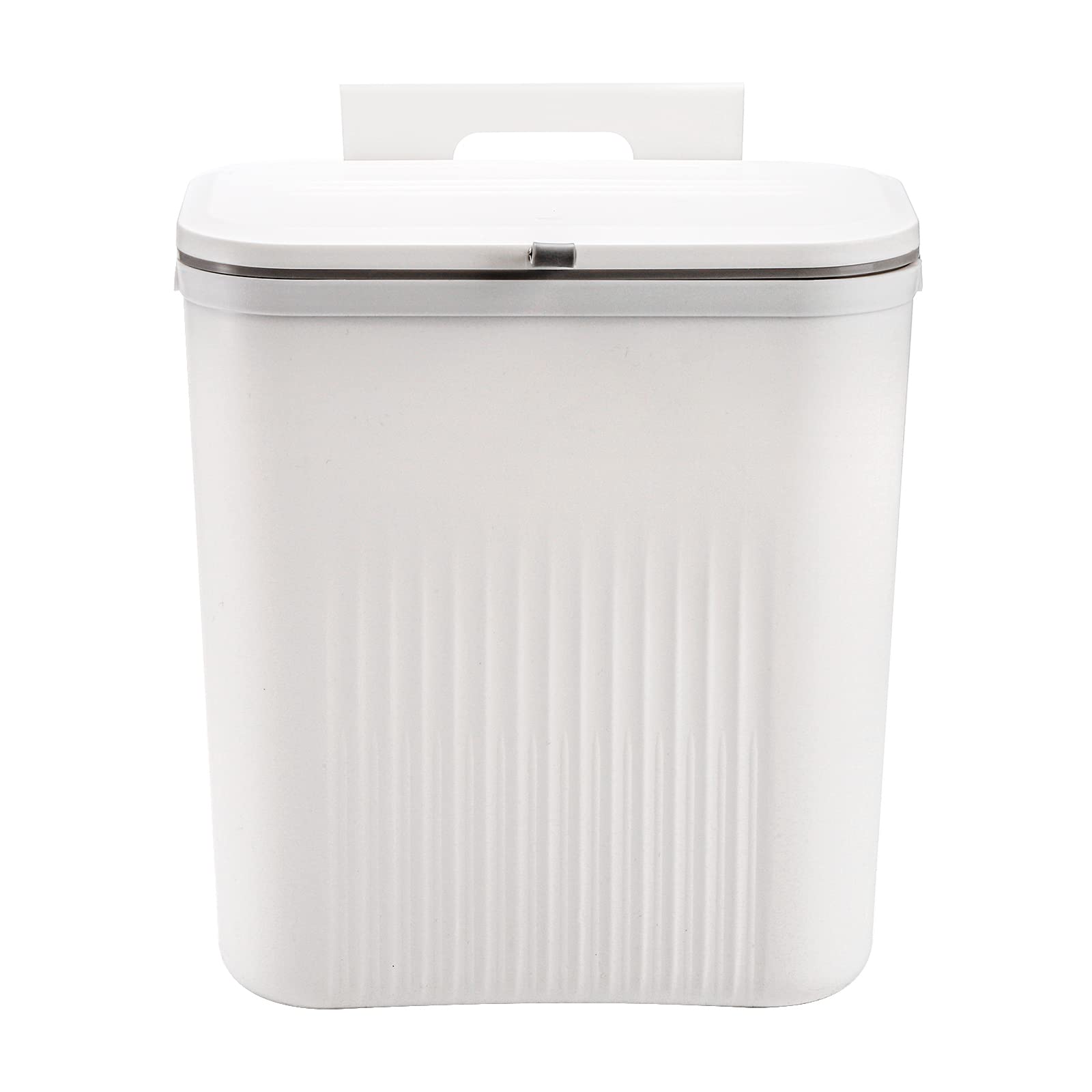 Frcctre 2 Pack 2.4 Gallon Kitchen Compost Bin, Hanging Trash Can with Lid Garbage Can for Countertop or Under Sink, Wall Mounted Counter Waste Bin for Kitchen Bathroom Bedroom Office