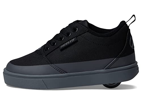 HEELYS Pro 20 1/2 FLD (Little Big Kid/Adult) Wheeled Heel Shoe, Black/Charcoal, 5 US Unisex