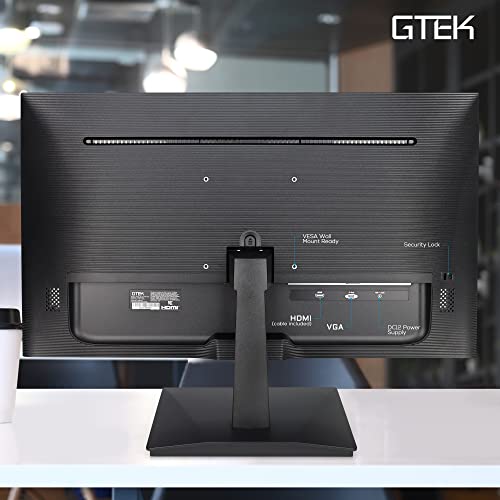 GTEK 24 Inch 75Hz Computer Monitor Frameless, FHD 1080p LED Display, Office Professional Business LCD Screen, HDMI VGA, Refresh Rate, VESA Mountable - F2407V-D03