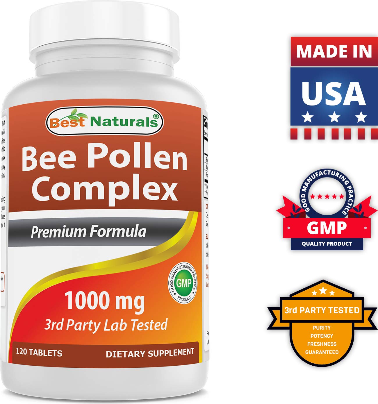 Best Naturals Bee Pollen Complex 1000 mg & Magnesium Chloride 520 mg