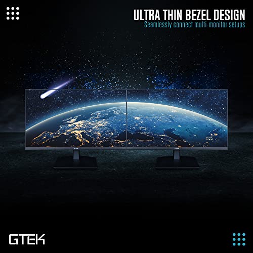 GTEK 24 Inch 75Hz Computer Monitor Frameless, FHD 1080p LED Display, Office Professional Business LCD Screen, HDMI VGA, Refresh Rate, VESA Mountable - F2407V-D03