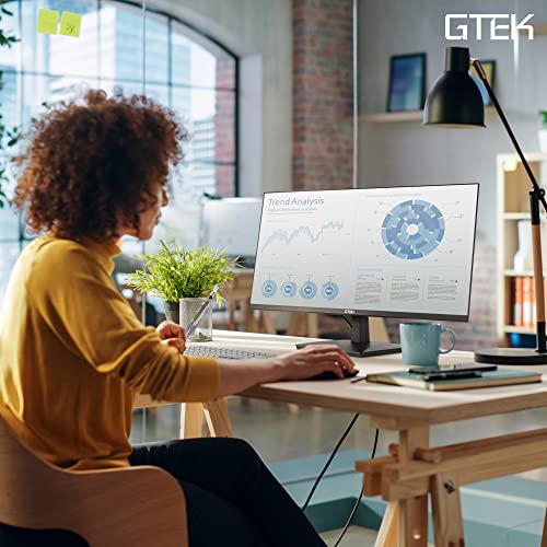 GTEK 24 Inch 75Hz Computer Monitor Frameless, FHD 1080p LED Display, Office Professional Business LCD Screen, HDMI VGA, Refresh Rate, VESA Mountable - F2407V-D03