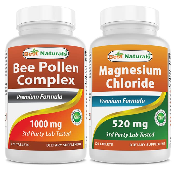Best Naturals Bee Pollen Complex 1000 mg & Magnesium Chloride 520 mg