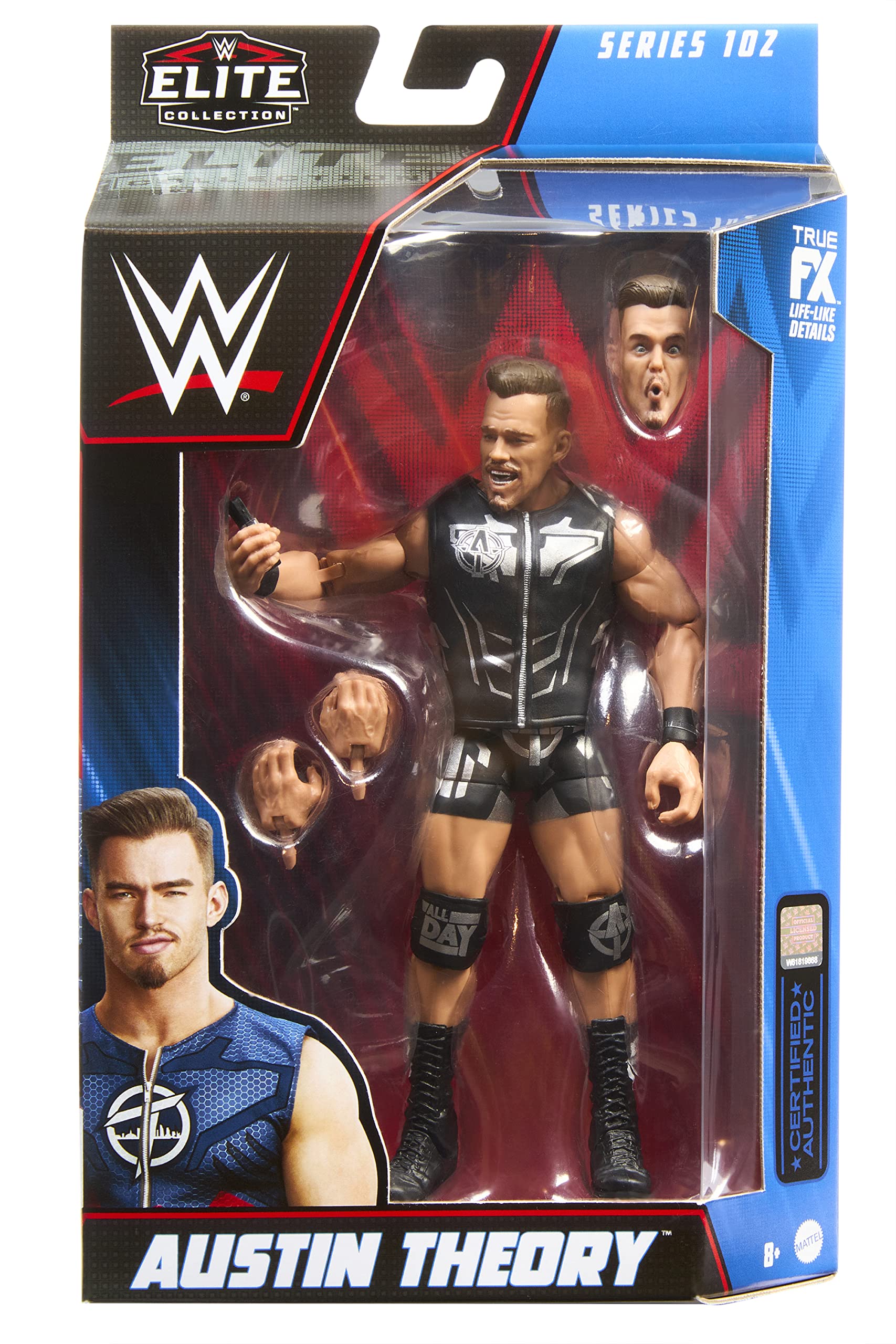 Mattel WWE Austin Theory Elite Collection Action Figures, Deluxe Articulation & Life-like Detail with Iconic Accessories, 6 in