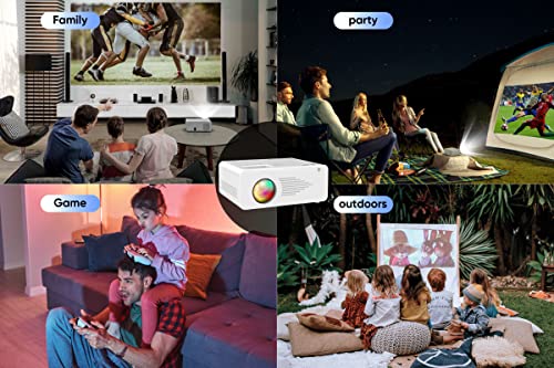 5G WiFi Bluetooth Projector,350Ansi Native 1080P Support 4K Projector,Outdoor Movie Projector Compatible with HDMI,VGA,USB,AV,Laptop and Smartphone
