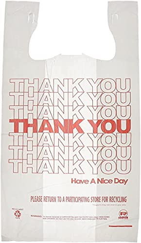Concession Essentials 1/8 plastic thank you bags to go. Pack of 100 count