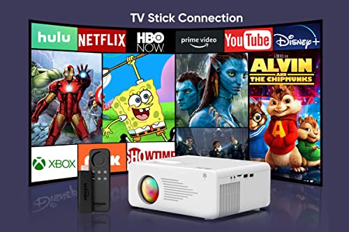 5G WiFi Bluetooth Projector,350Ansi Native 1080P Support 4K Projector,Outdoor Movie Projector Compatible with HDMI,VGA,USB,AV,Laptop and Smartphone