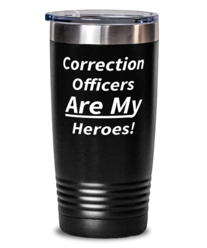 Correctional Officer Tumbler 20oz, Correction Officers Are My Heroes!, Travel Mug, Vacuum Insulated Stainless Steel Coffee Tumbler For Correctional Officer