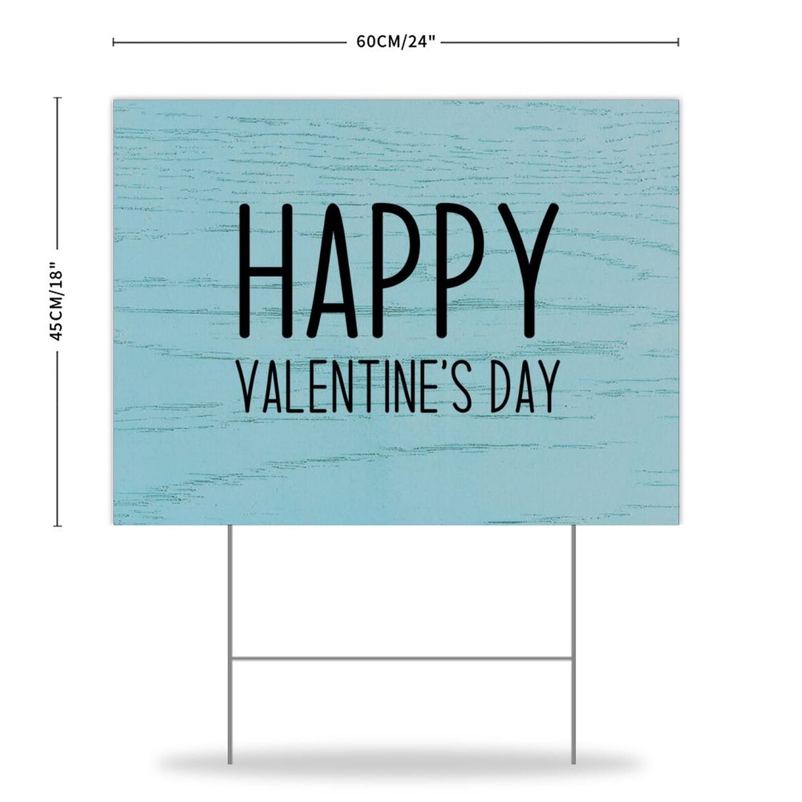 Lawn Yard Signs Happy Valentine's Day Corrugated Sign Couples Anniversary Motivational Quotes for Garage Sales Rent Open House Construction 18x24 inches