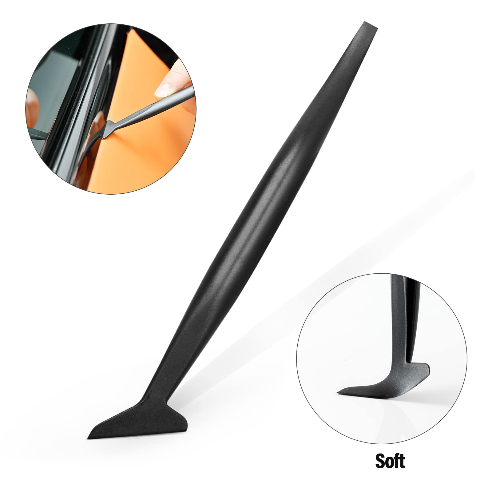 Gomake Vehicle Vinyl Wrap Window Tint Film Tool Kit Include 4 Inch Felt Squeegee, Retractable 9mm Utility Knife and Blades, Zippy Vinyl Cutter and Mini Go Corner Squeegee for Car Wrapping (5 Tools)