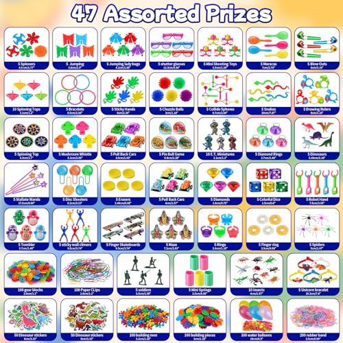 Amy&Benton 1000PCS Birthday Party Favors for Kids Return Gifts Bulk Goodie Bag Stuffers Toy Packs Treasure Box Prizes for classroom