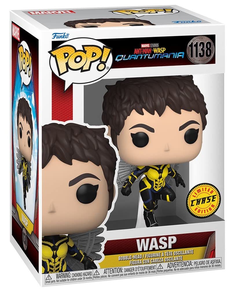 POP Marvel: Ant-Man and The Wasp: Quantumania - Wasp Limited Edition Chase Funko Vinyl Figure (Bundled with Compatible Box Protector Case), Multicolor, 3.75 inches