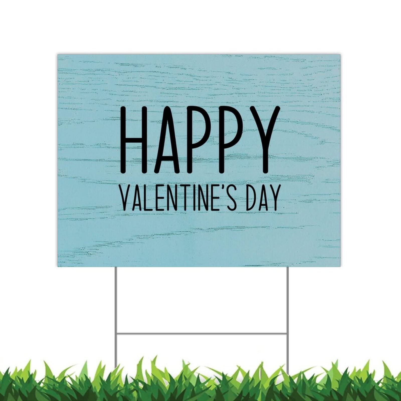 Lawn Yard Signs Happy Valentine's Day Corrugated Sign Couples Anniversary Motivational Quotes for Garage Sales Rent Open House Construction 18x24 inches
