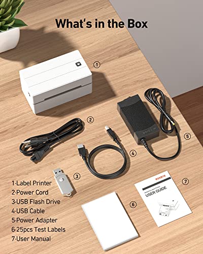 MUNBYN Shipping Label Printer P130, 4x6 USB Thermal Label Printer, Desktop Barcode Label Printer for Shipping Packages Home Small Business, Easy Setup Compatible with Mac, Windows, Linux, UPS, USPS