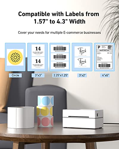 MUNBYN Shipping Label Printer P130, 4x6 USB Thermal Label Printer, Desktop Barcode Label Printer for Shipping Packages Home Small Business, Easy Setup Compatible with Mac, Windows, Linux, UPS, USPS