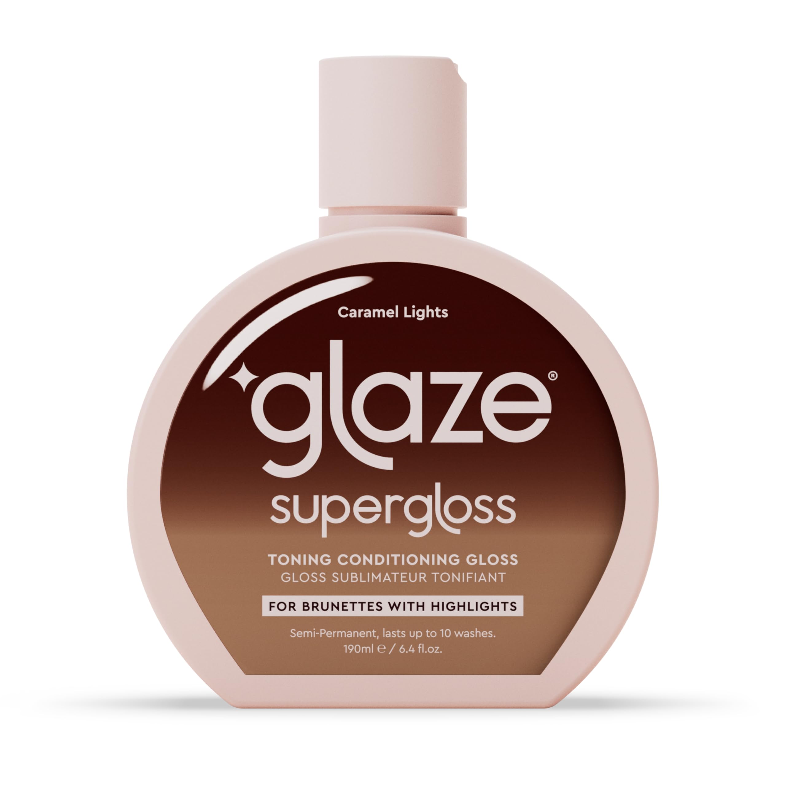 Glaze Super Gloss Color Conditioning Gloss – Caramel Lights for Medium to Dark Brown Hair with Highlights – Rinse Out Semi-Permanent Hair Gloss that Enhances Color and Boosts Shine & Hydration