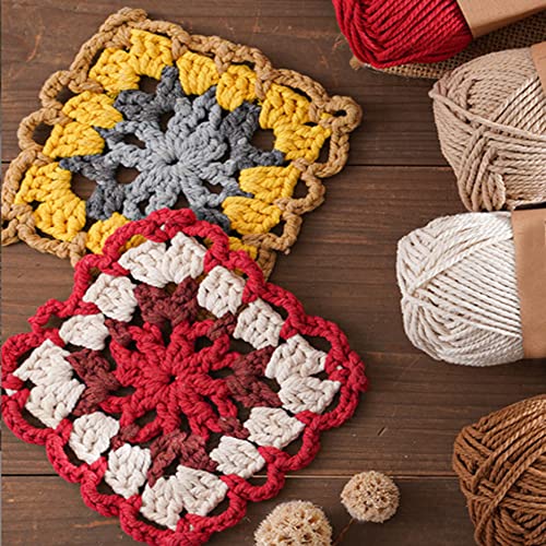 Blue Crochet Bag Hat Yarn Round Rope Yarns Cotton Twine Polyester Yarn DIY Knitting Cup Mat,Basket,Home Decor Projects 100g