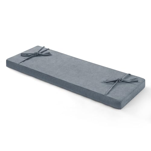 RULAER 48 inch Bench Cushion for Indoor Furniture,High Weather Resistance Patio Bench Seat Cushion Durable Washable Garden Chair Pads(48x16x3 inch,Grey)