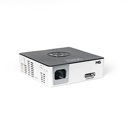 AAXA Technologies M6 Full HD Micro LED Projector with Built-in Battery - Native 1920 x 1080p FHD Resolution, 1200 Lumens, 30,000 Hour LEDs, Onboard Media Player, Business/Home Theater Use