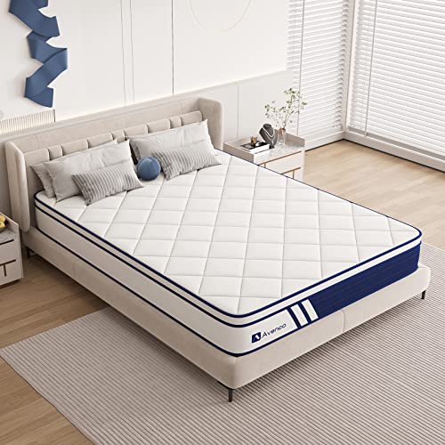 Avenco California King Mattress 12 inch Cal King Hybrid Mattress in a Box with Cooling Gel Memory Foam, Indival Pocket Springs for Pain Relief and Motion Isolation, Medium Firm, CertiPUR-US Certified