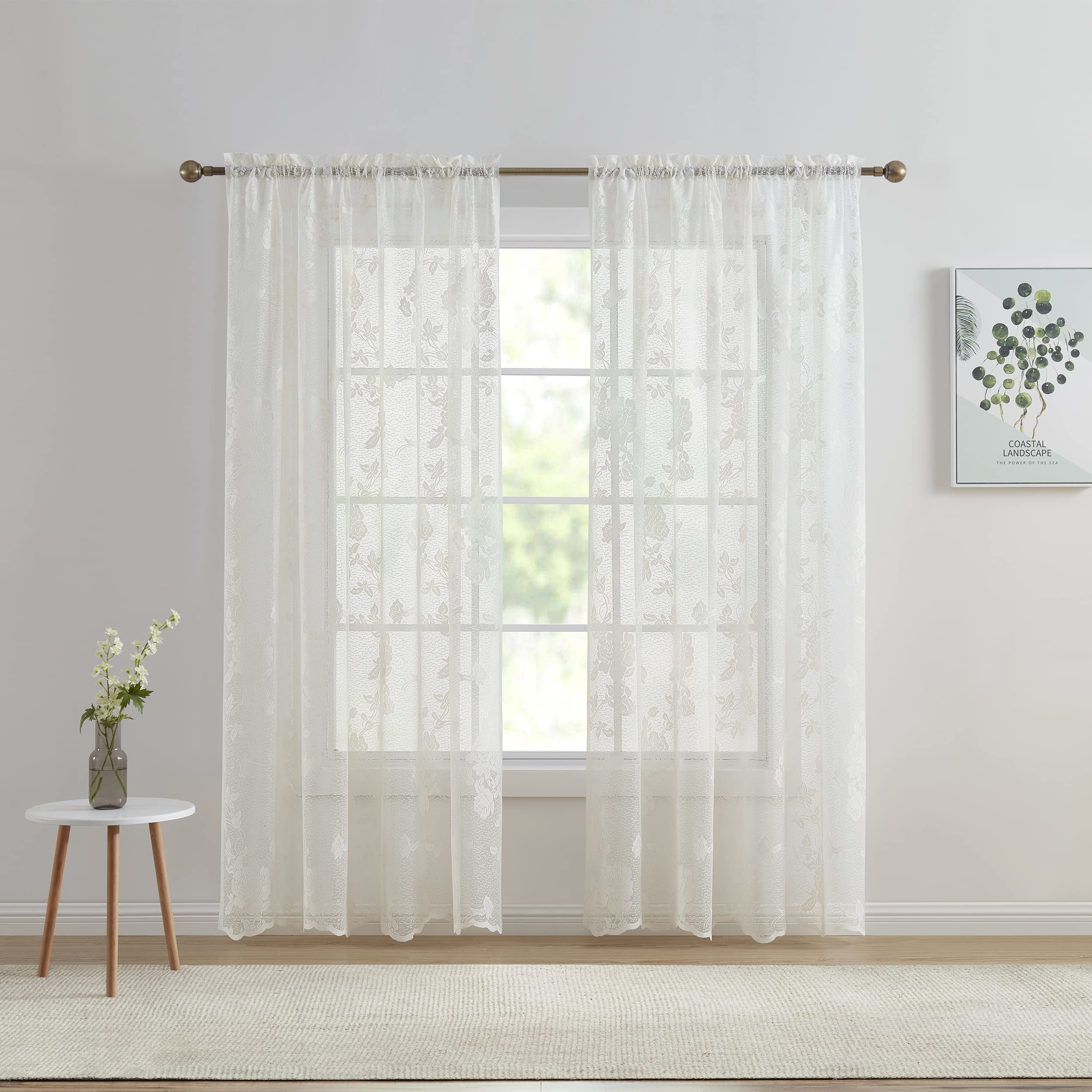 RENAISSANCE HOME FASHION Lacey LACE Rod Pocket Panel