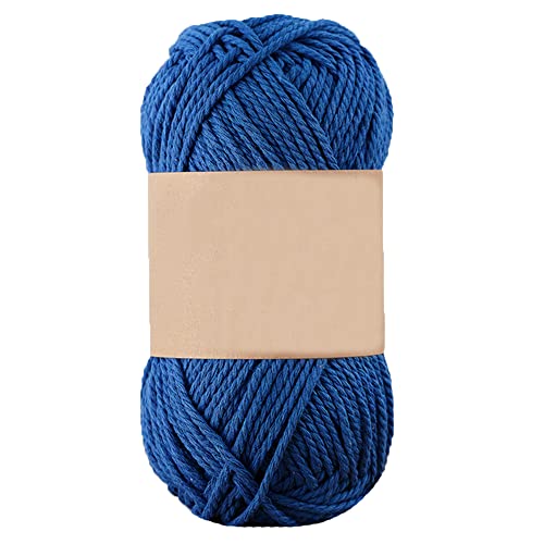 Blue Crochet Bag Hat Yarn Round Rope Yarns Cotton Twine Polyester Yarn DIY Knitting Cup Mat,Basket,Home Decor Projects 100g