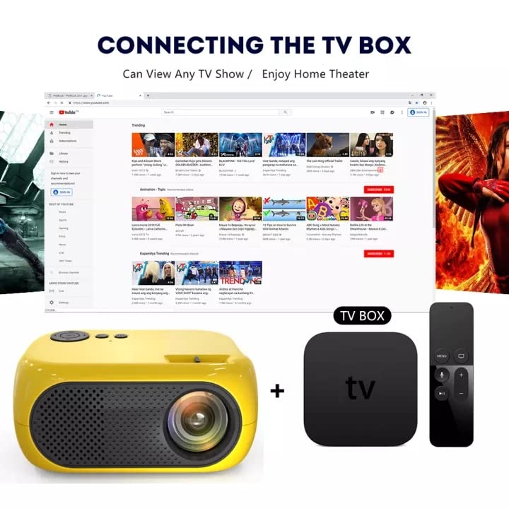 Mini Portable Projector, 30,000H Small Movie Projector for Outdoor Home Theater Use with Remote Control, Compatible with Full HD 1080P HDMI, VGA, USB, AV, Laptop, Smartphone