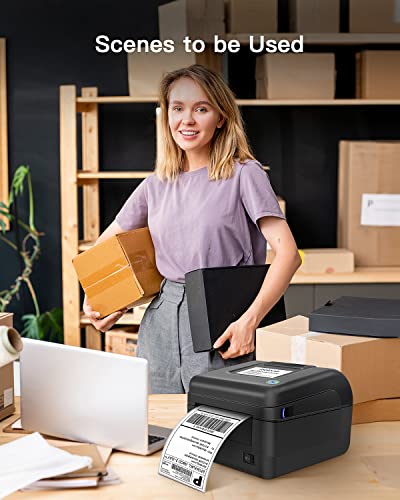 POLONO Label Printer, PL420 4x6 Thermal Printer, High-Speed Shipping Label Printer, Commercial Direct Thermal Printer for Windows & MAC System, Compatible with Amazon, Ebay, FedEx, Shopify, etc