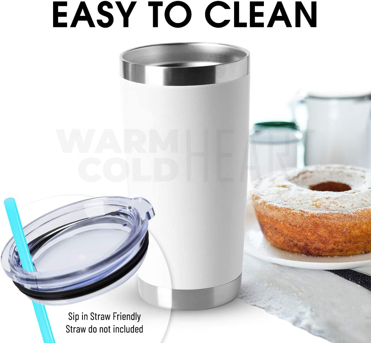 WARM HEART COLD Sorry for Having Great Tits and Correct Opinions On Everything Tumbler Travel Cups, Sensitive Reactive Stainless Steel 20oz Tumbler with Lid (Black 01)