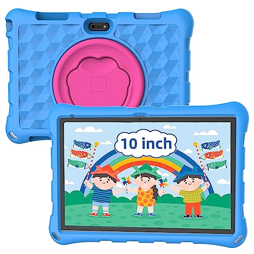 Kids Tablet 10 inch, Android 11 Tablet for Kids, 32GB ROM+2GB RAM, 1.5GHz Quad-core Toddler Tablet, 1280x800 IPS HD Eye-Care Touch Screen, 6000mAh Battery, 8MP Camera Tablets PC with Kid-Proof Case.
