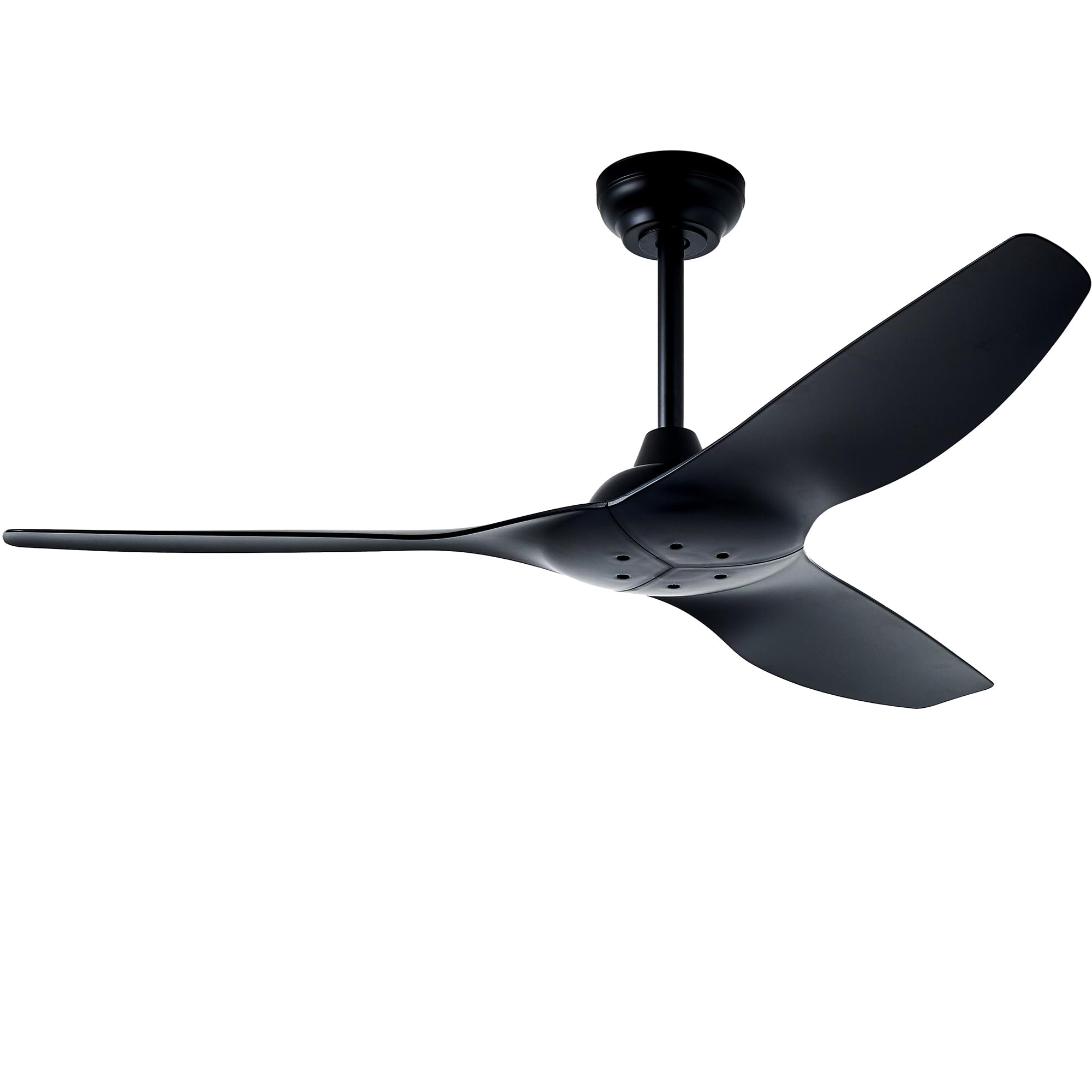 HUMHOLD 52" Ceiling Fan no Lights with Remote, Reversible DC Motor 6-Speed Ceiling Fan, 3 Blades Black Ceiling Fan without Light, Modern Propeller Ceiling Fans for Bedroom, Living Room