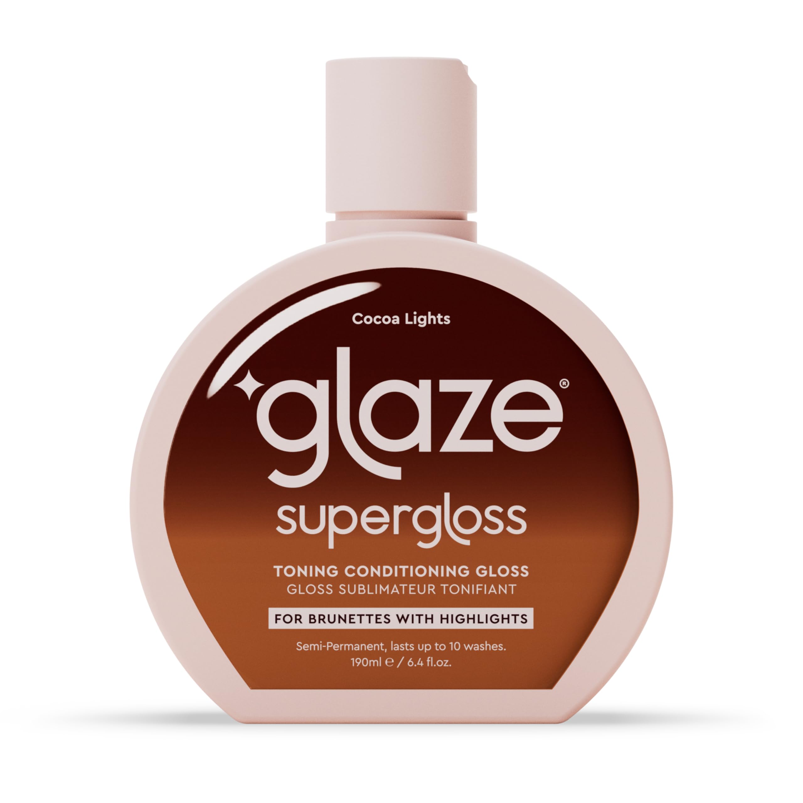 Glaze Super Gloss Color Conditioning Gloss – Cocoa Lights for Medium to Dark Brown Hair with Highlights – Rinse Out Semi-Permanent Hair Gloss that Enhances Color and Boosts Shine & Hydration